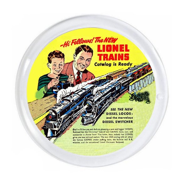 Art | Retro Lionel Trains Ad Magnet Big Round 3 Inch Diameter | Poshmark